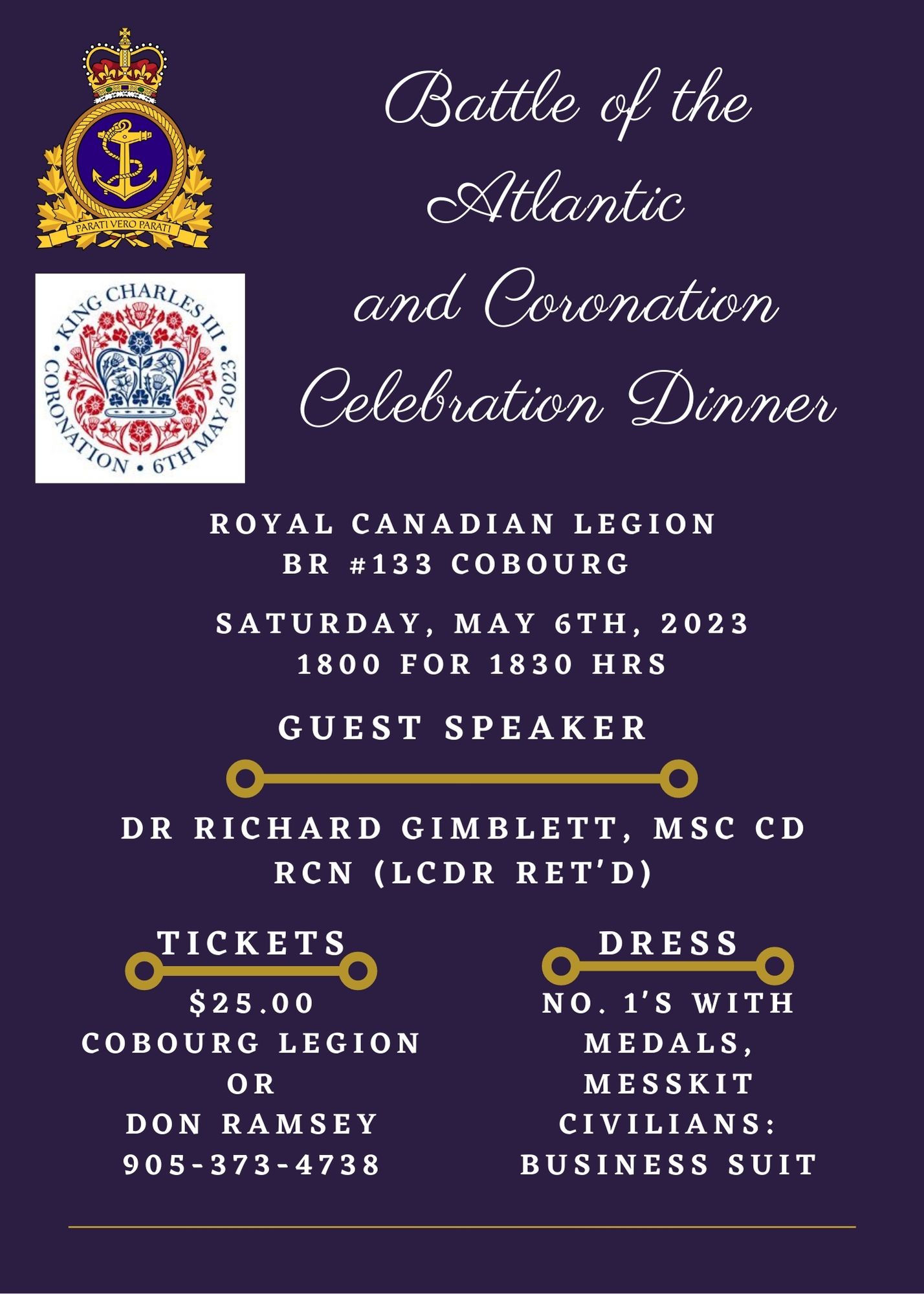 Battle of the Atlantic and Coronation Celebration Dinner - The Cobourg ...