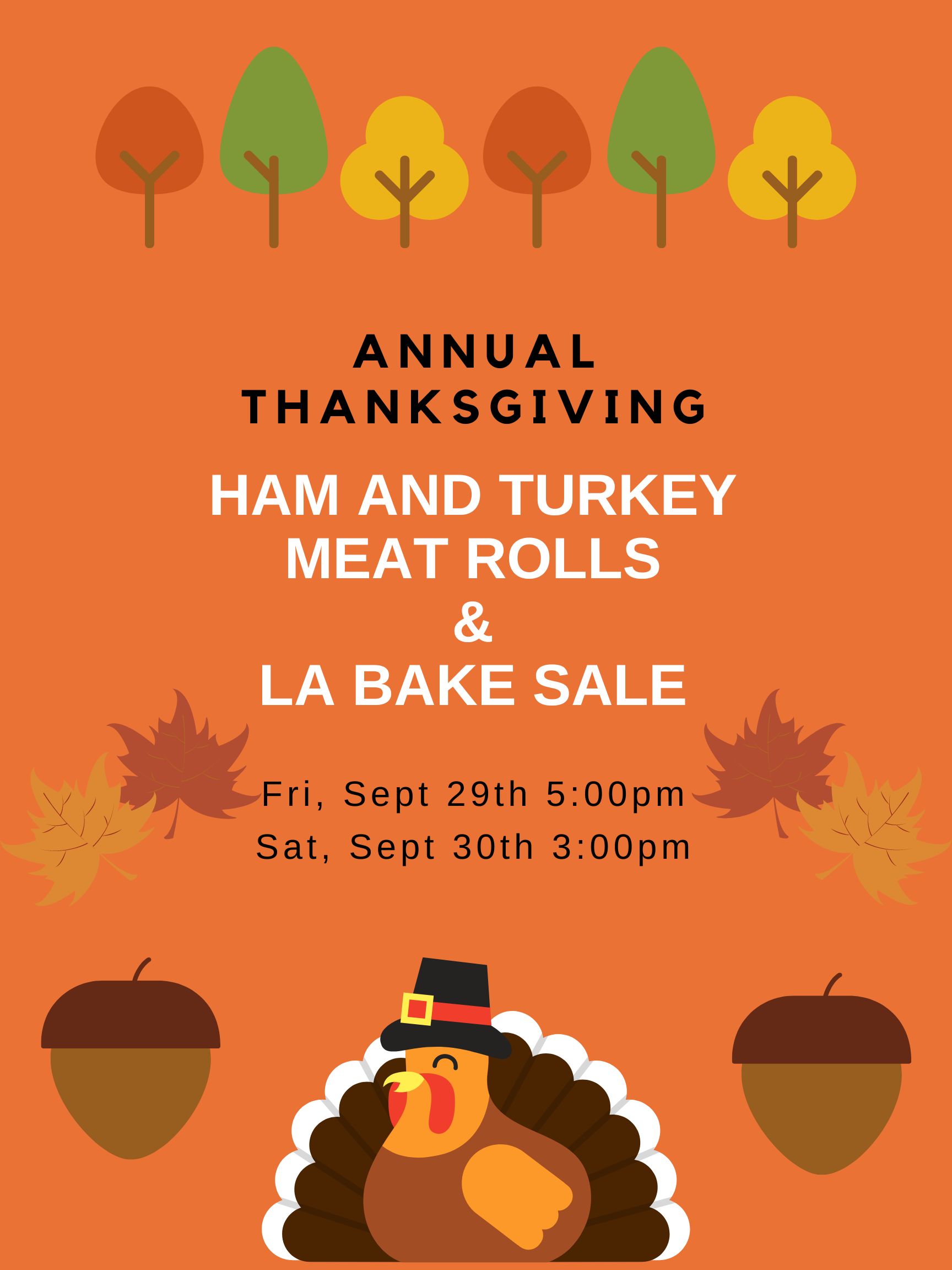 Ham and Turkey Meat Roll and LA Bake Sale - The Cobourg Legion